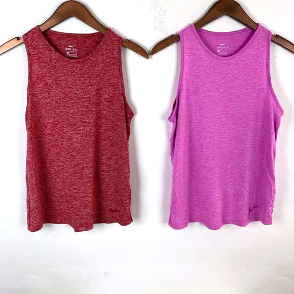 Nike | Tops | Nike Womens Set Of 2 Tank Tops Drifit Red And Pink Size ...